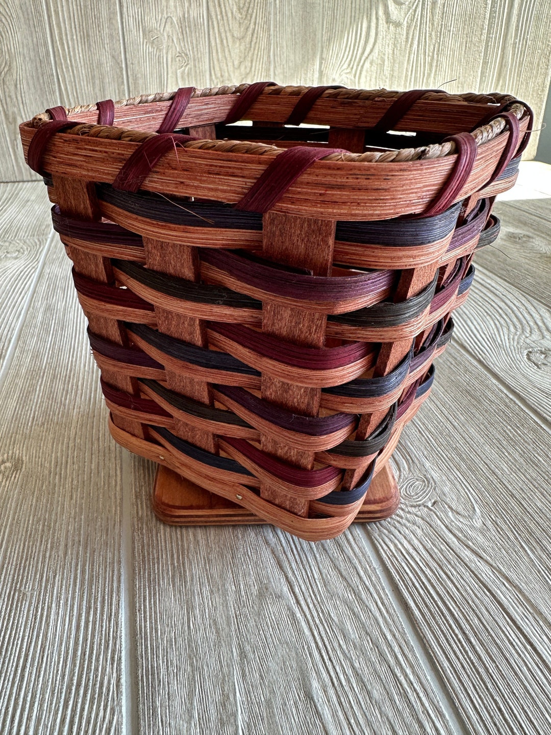 Handwoven Amish Made Basket, Lazy Susan Style,rotating Utensil Holder ...