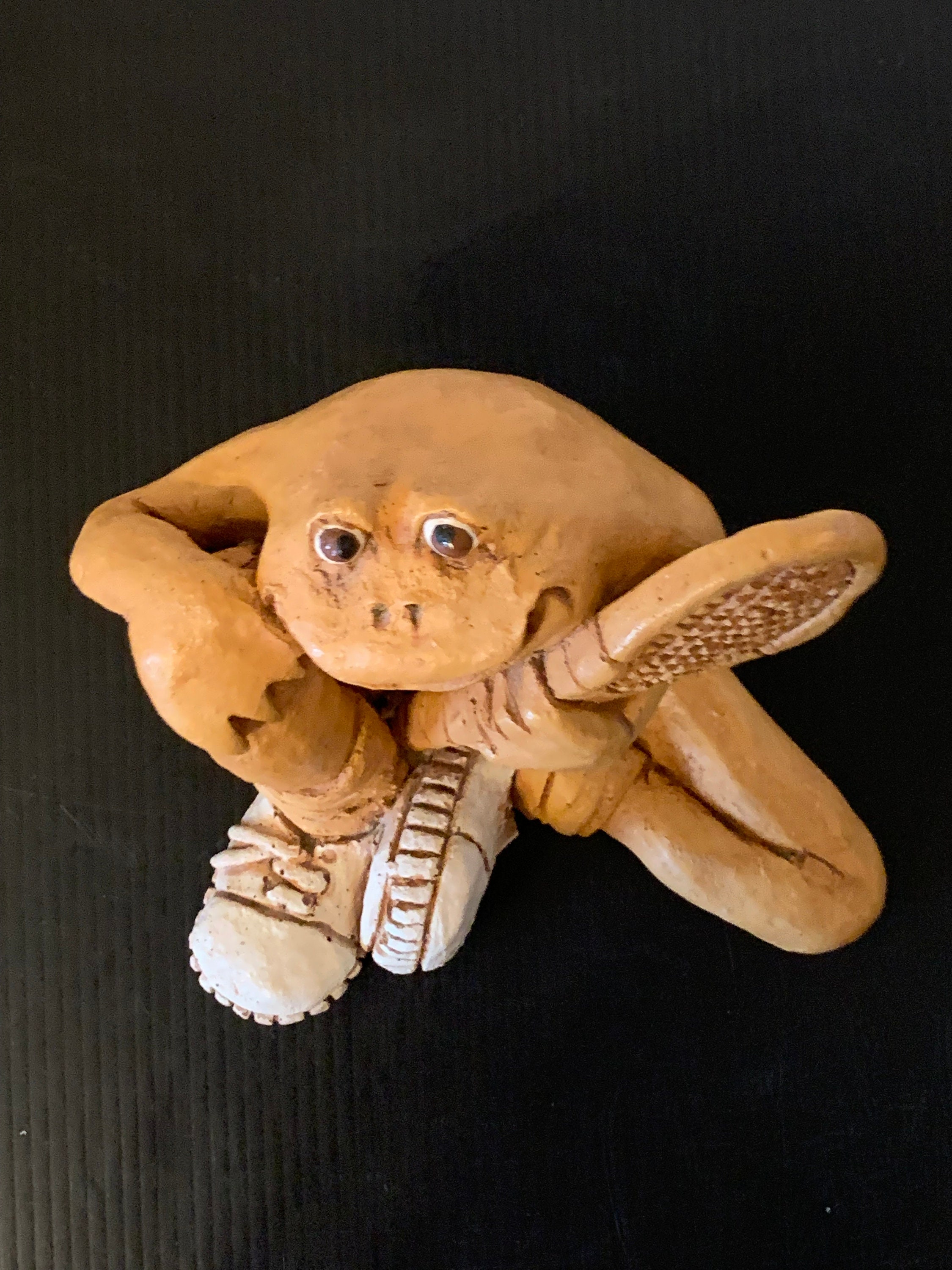 Vintage Ceramic Frog Holding Racket and Wearing Gym Shoes, Frog ...