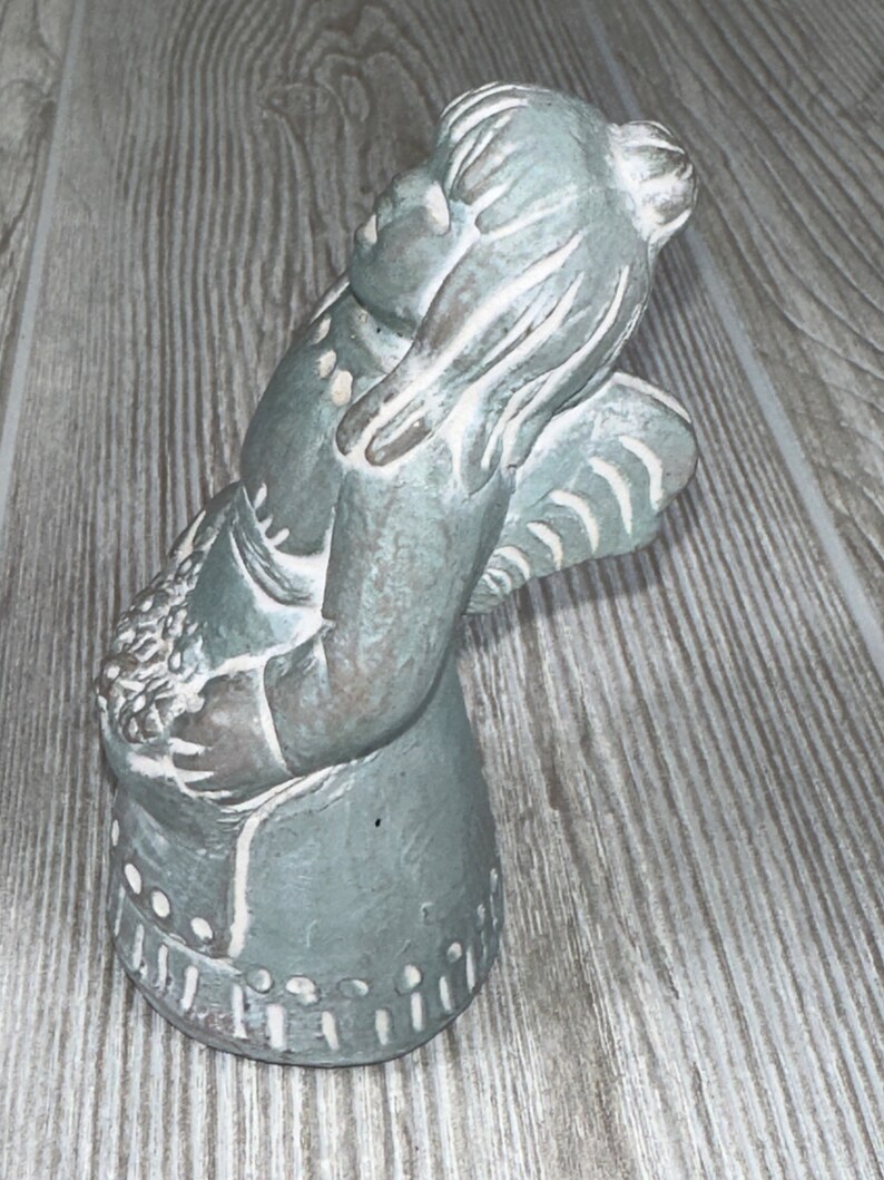 Vintage Isabel Bloom Statue, Girl Angel Holding Basket of Flowers ...