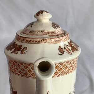 Vintage Nasco China USA Indian Tree Rust Mini Lidded Coffee Pot W/set ...