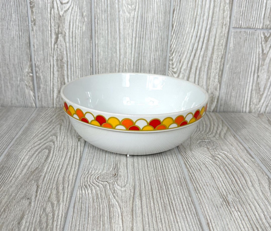Vintage Georges Briard Carousel 8" Round Ceramic Vegetable Bowl, Orange ...