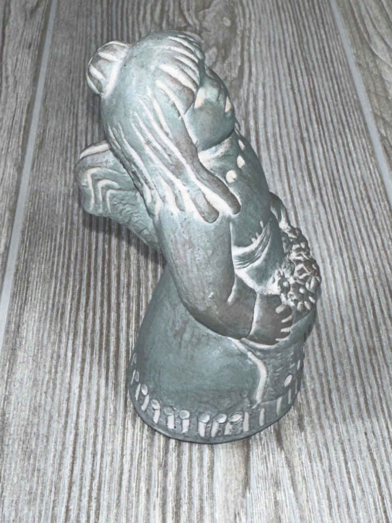 Vintage Isabel Bloom Statue, Girl Angel Holding Basket of Flowers ...