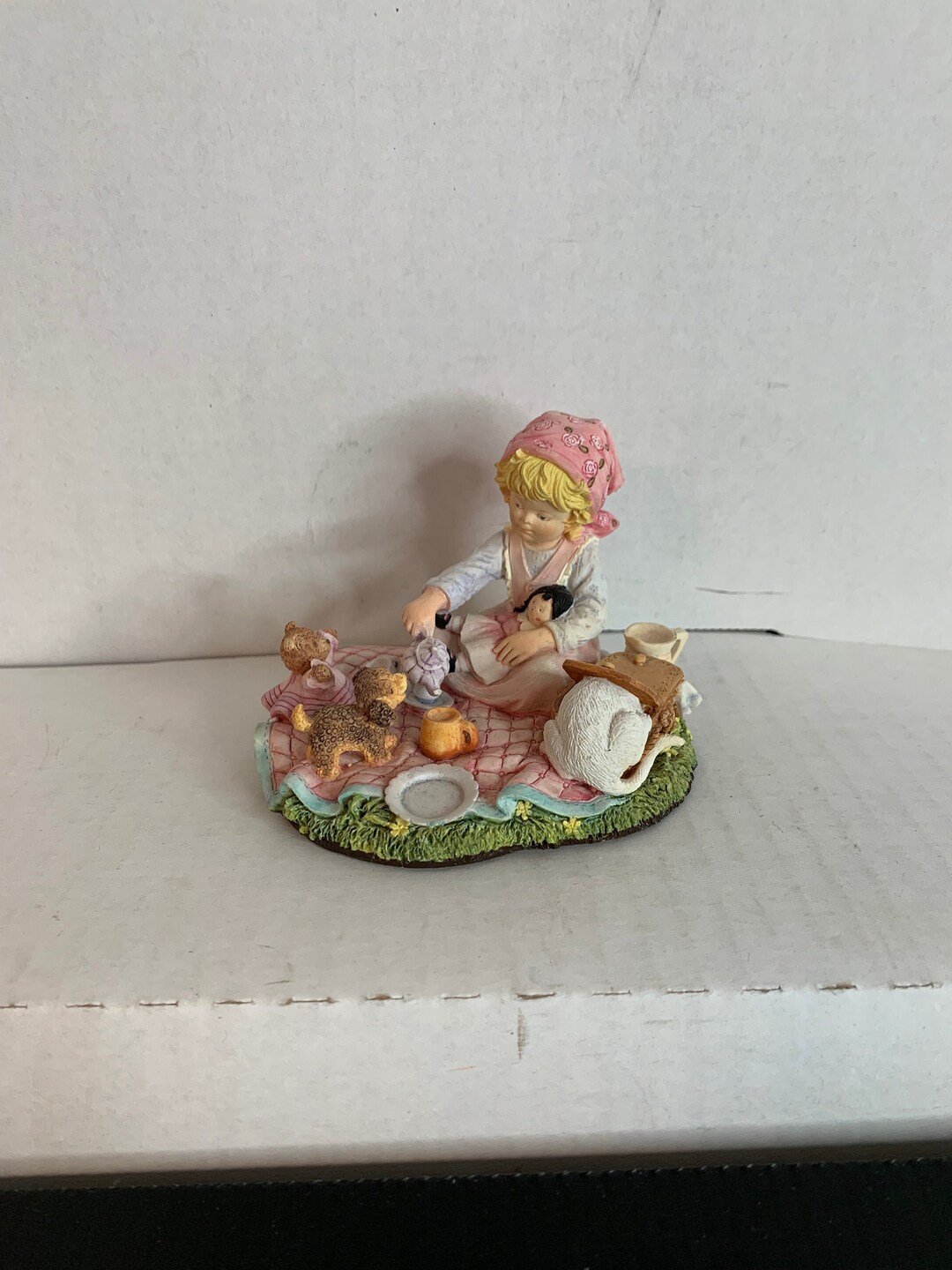 Vintage Laura's Attic "Who Wants Tea" Karen Hahn Little Girl Tea Party ...