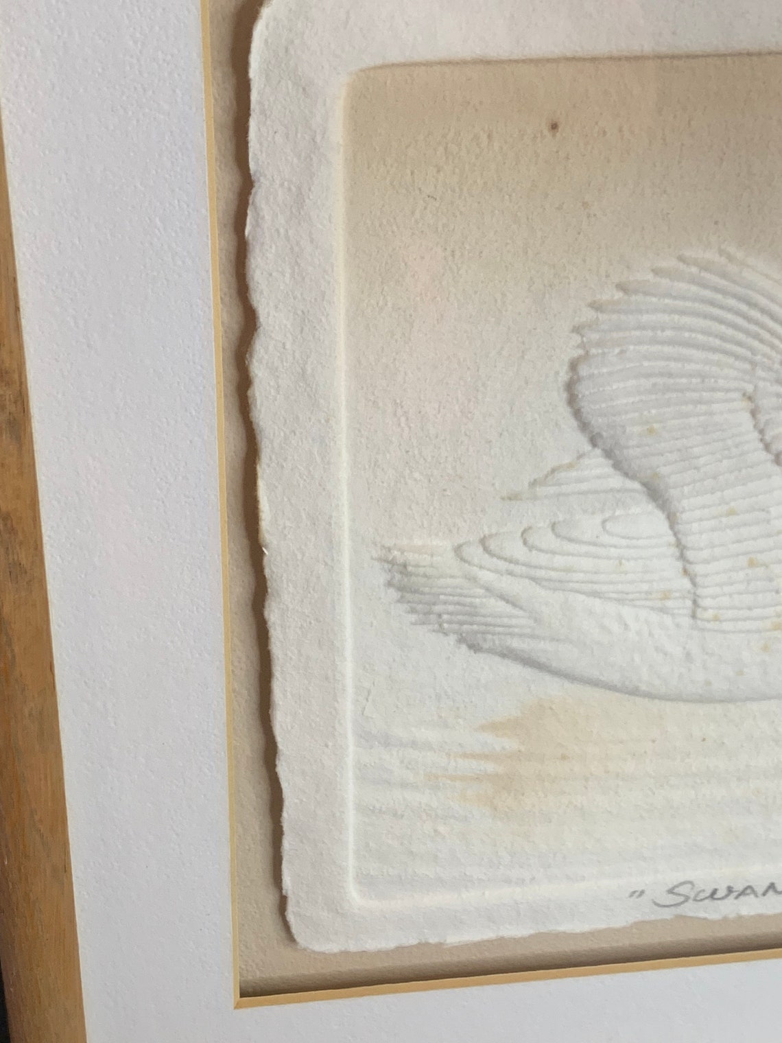 Vintage Hand Cast Paper White Swan Artist Signed Wess Framed - Etsy