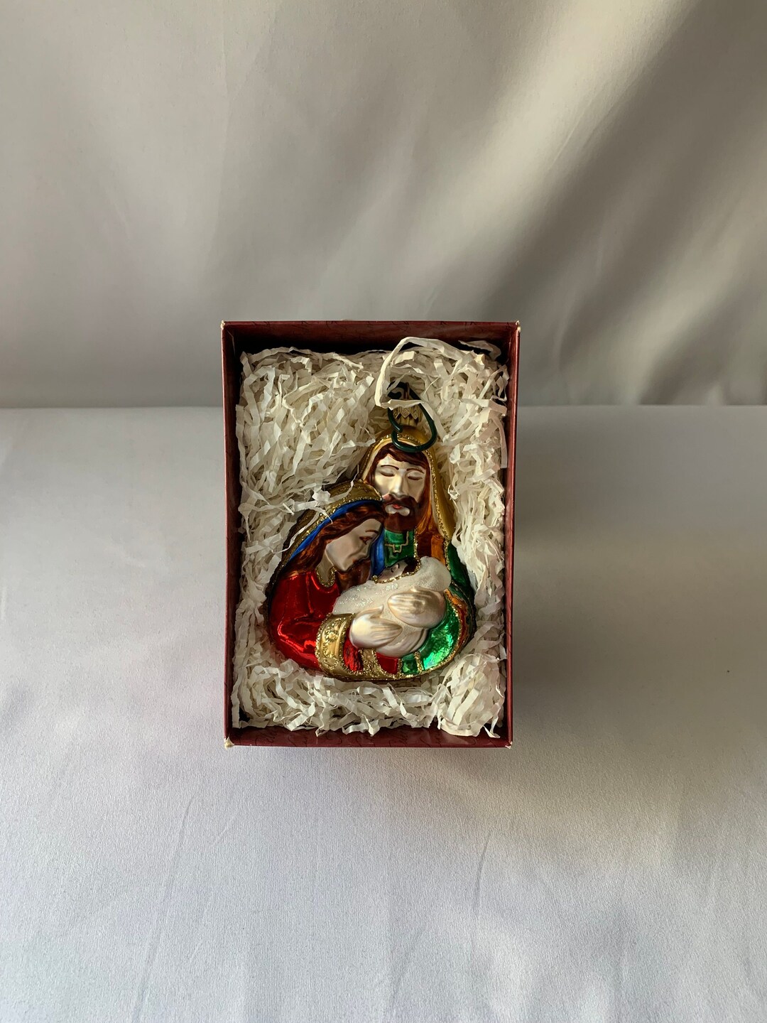 Vintage Hallmark "holy Family" Blown Glass Christmas Tree Ornament ...