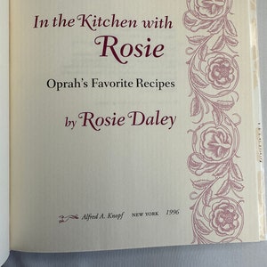 Vintage 1994 Rose Daley "in the Kitchen With Rosie: Oprah's Favorite ...