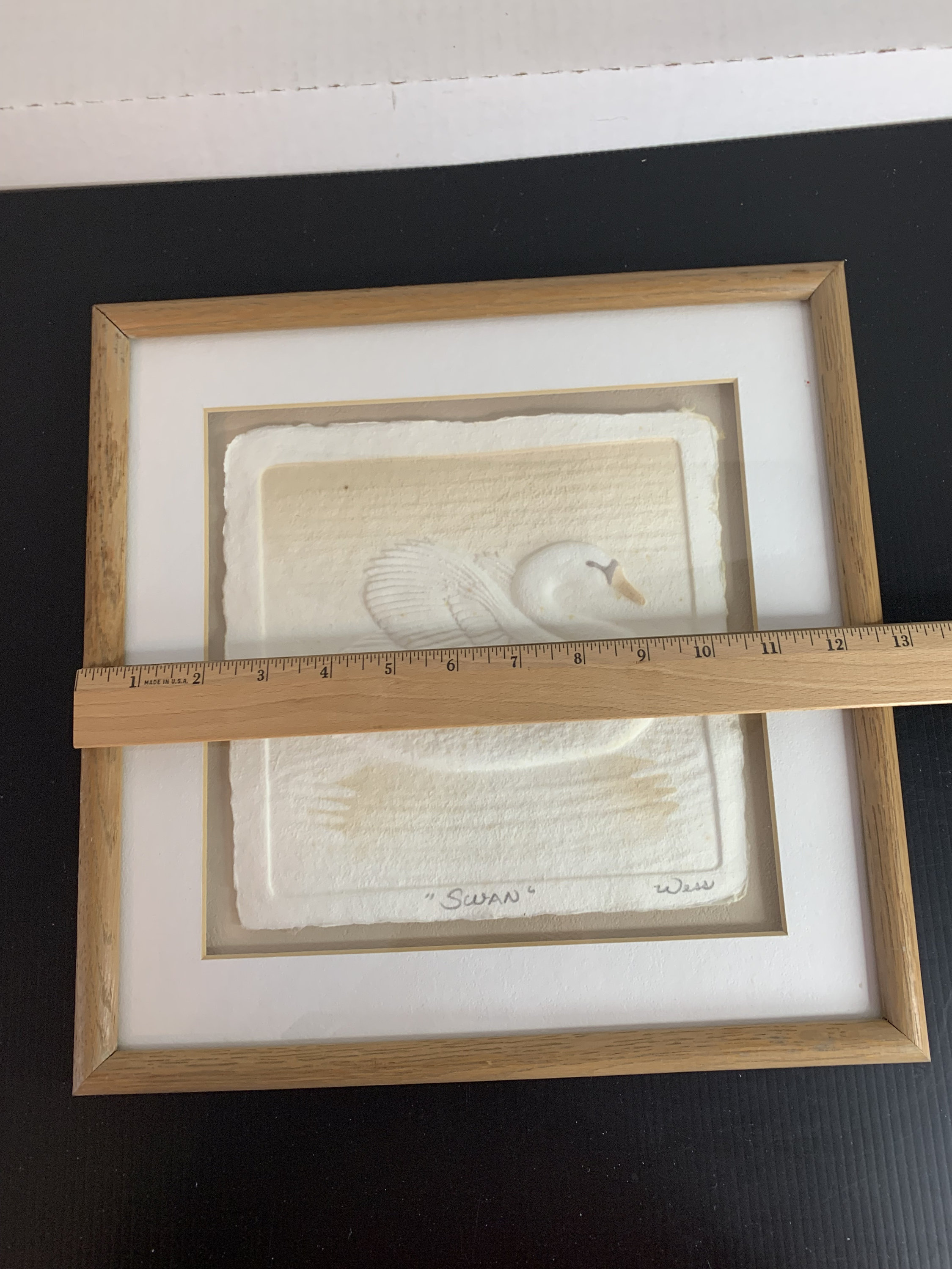 Vintage Hand Cast Paper White Swan Artist Signed Wess Framed - Etsy