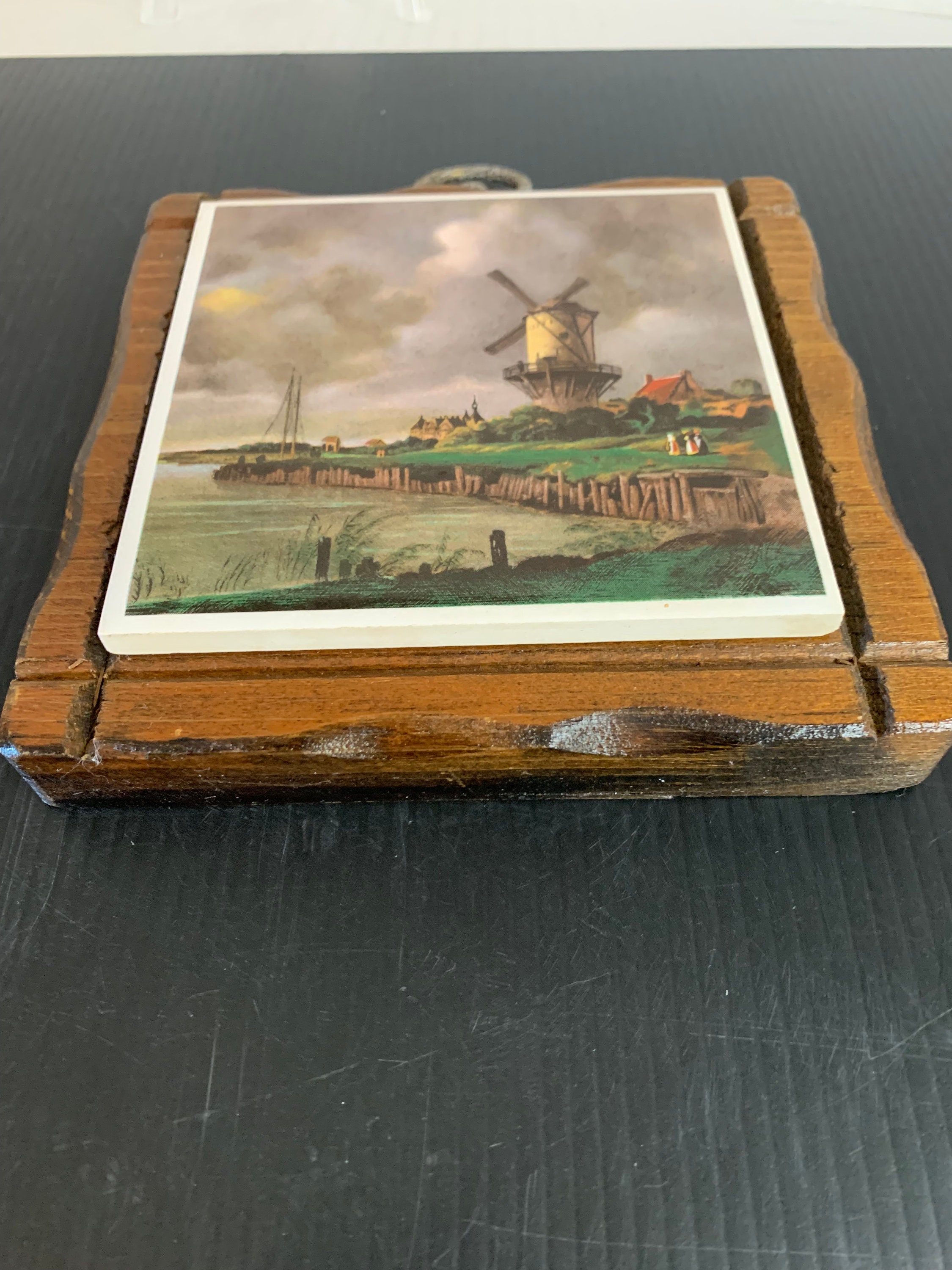 Vintage Jerry Schultz Co Square Ceramic Tile Wooden Wall - Etsy