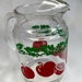 Vintage Glass Red Apple and Orange Juice Pitcher W/ice Catcher Spout ...