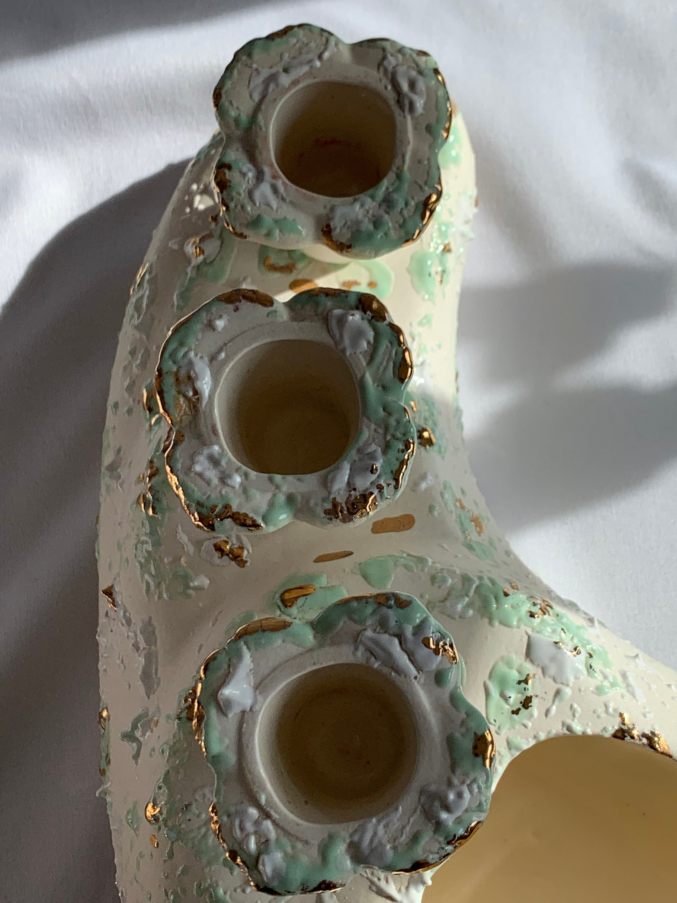 Vintage Kidney Shaped Tiered Flower Shaped Candleholders and - Etsy
