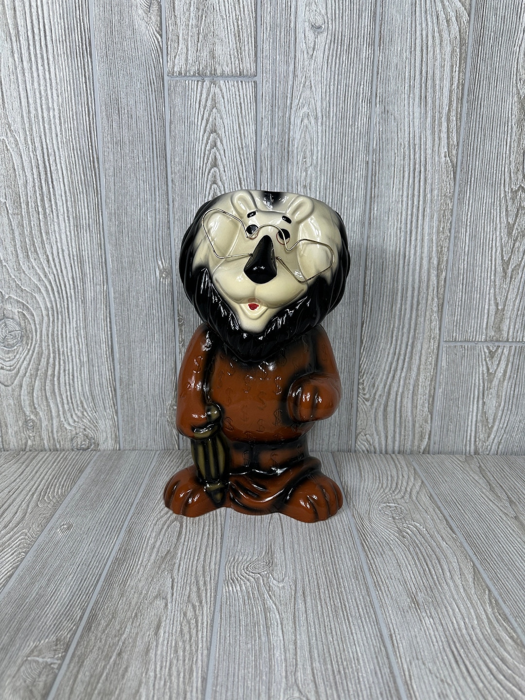 Vintage 2004 Lefton Hubert the Money Lion Cookie Jar, Harris Bank ...
