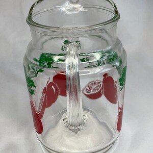 Vintage Glass Red Apple and Orange Juice Pitcher W/ice Catcher Spout ...