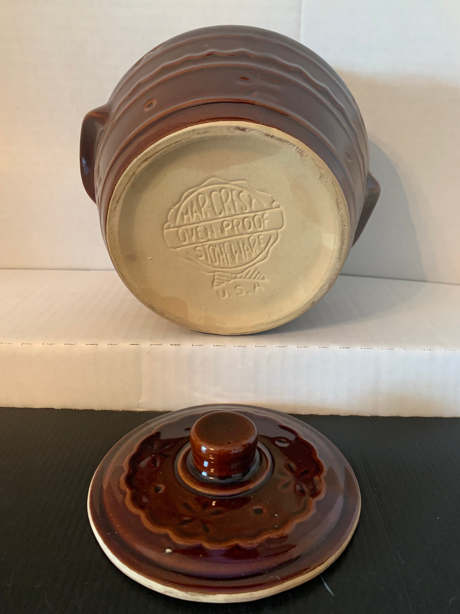 Vintage Marcrest Double Handle Beanpot With Lid Daisy and - Etsy