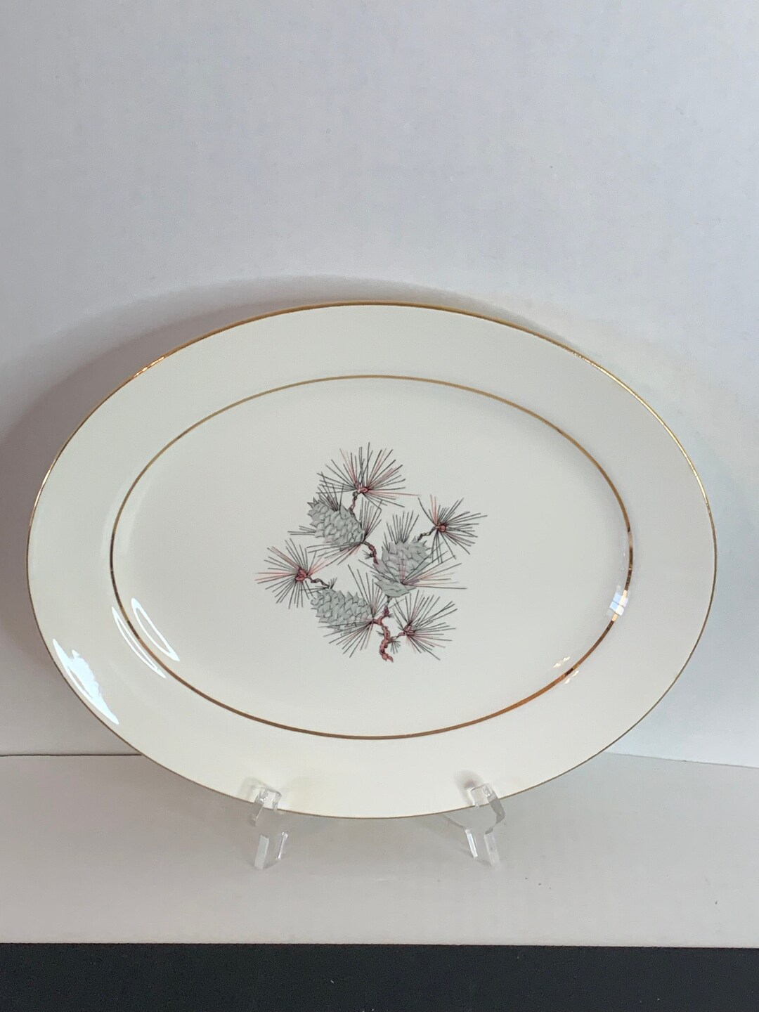 Vintage Cunningham & Pickett Princess 11" Oval Serving Platter, Pine ...