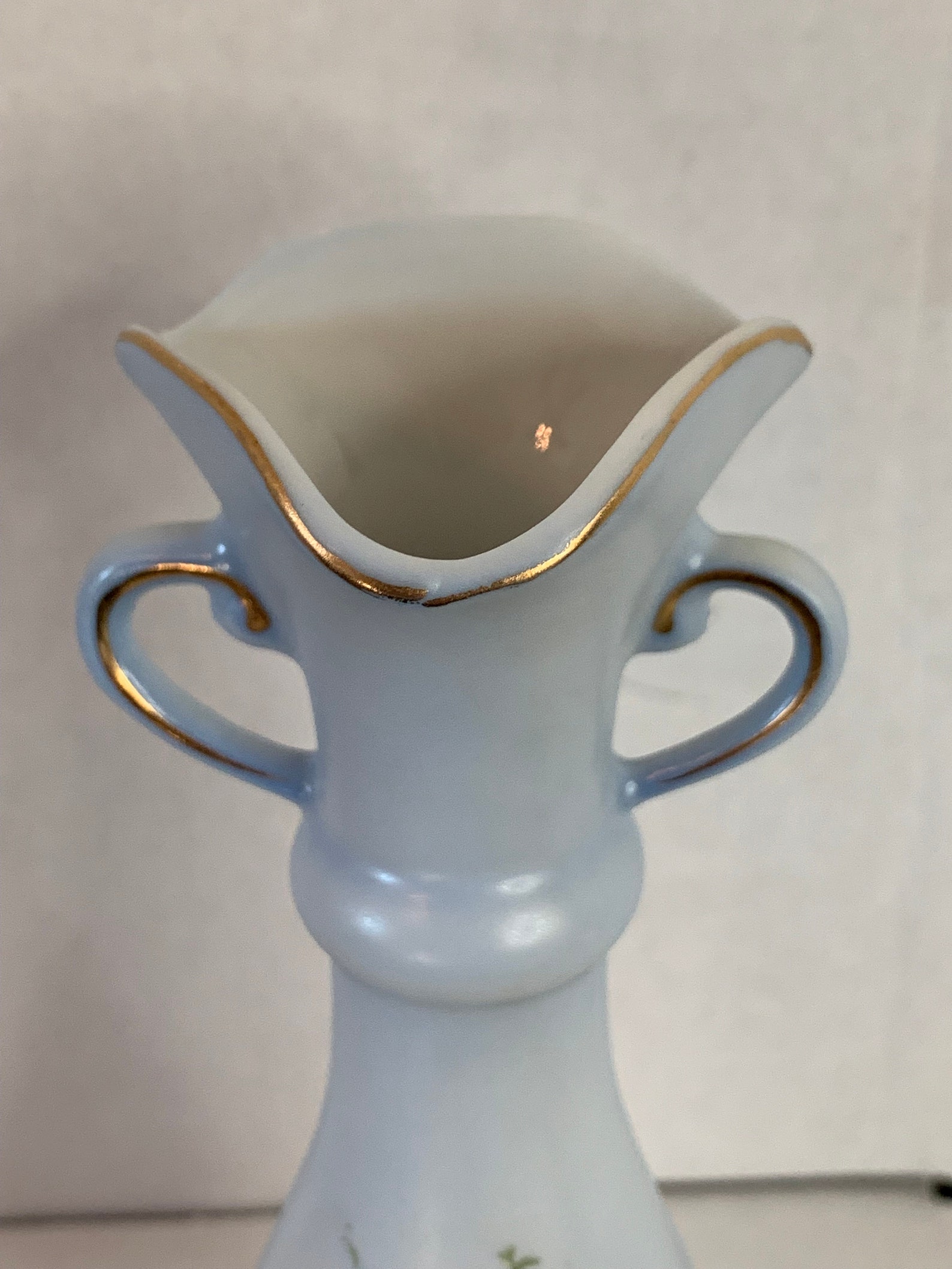 Vintage Lefton Blue Floral Bud Vase #8181, Hand Painted, Ruffled Rim ...
