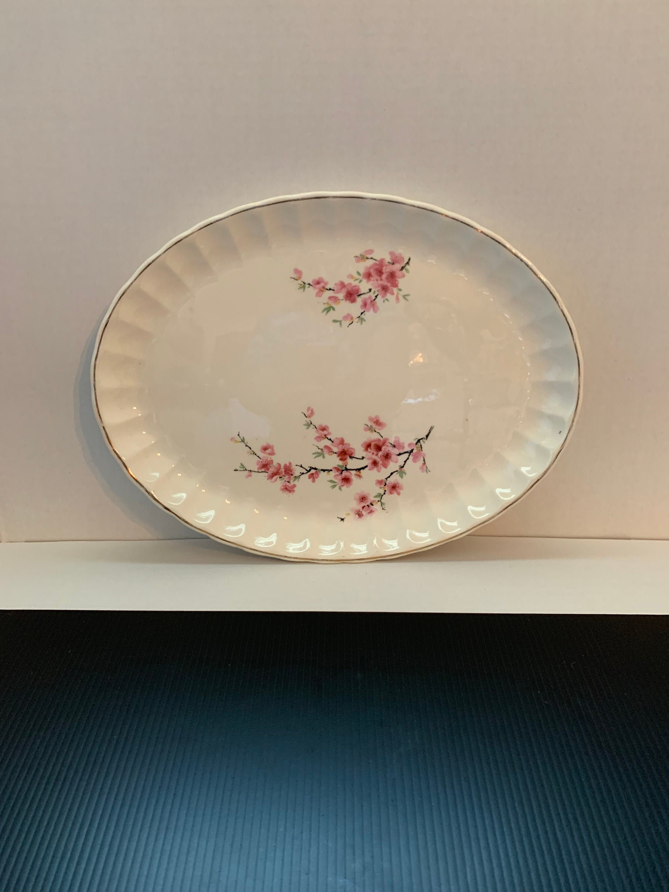 W.S. George Peach Blossom bolero Pattern Serving Tray - Etsy