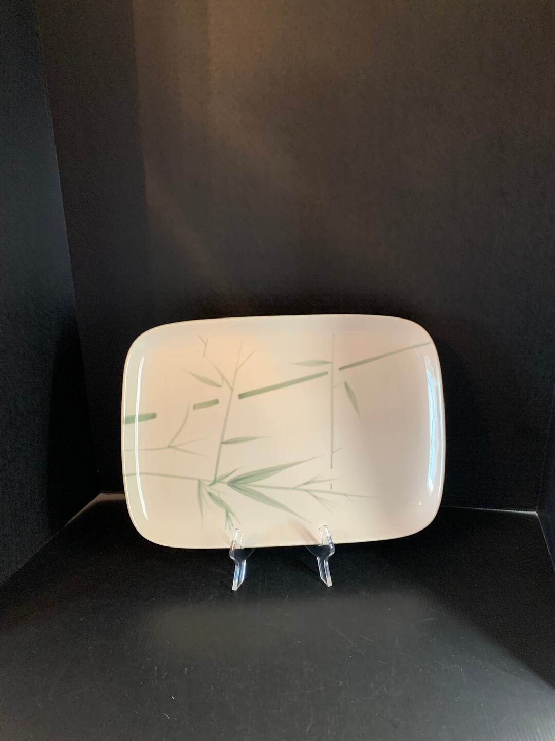 Vintage Winfield Bamboo 14" Rectangular Serving Platter, Green Bamboo ...