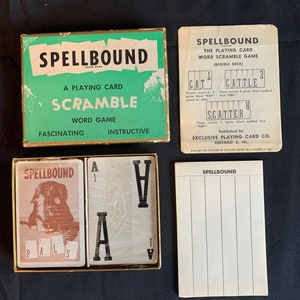 Vintage 1954 SPELLBOUND Scramble Playing Card Game Unopened Game Cards ...