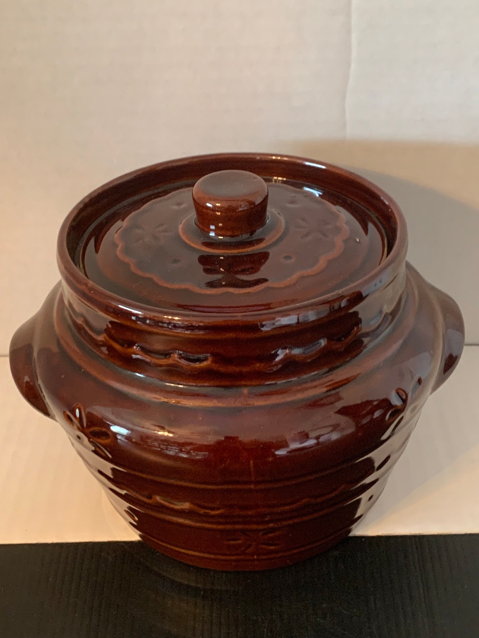 Vintage Marcrest Double Handle Beanpot With Lid Daisy and - Etsy