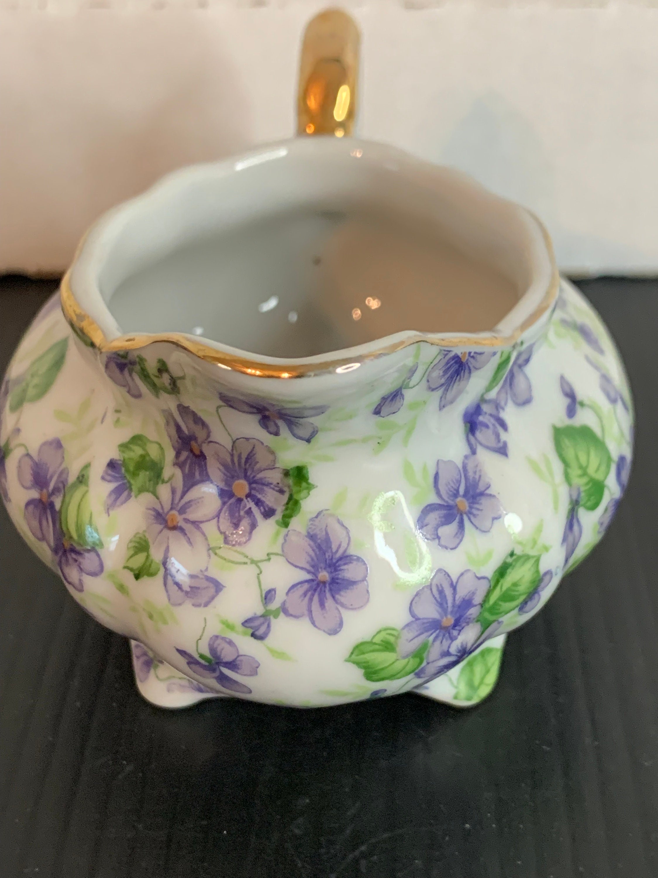 Vintage Lefton Mini Creamer Violet Chintz Violets All Over - Etsy