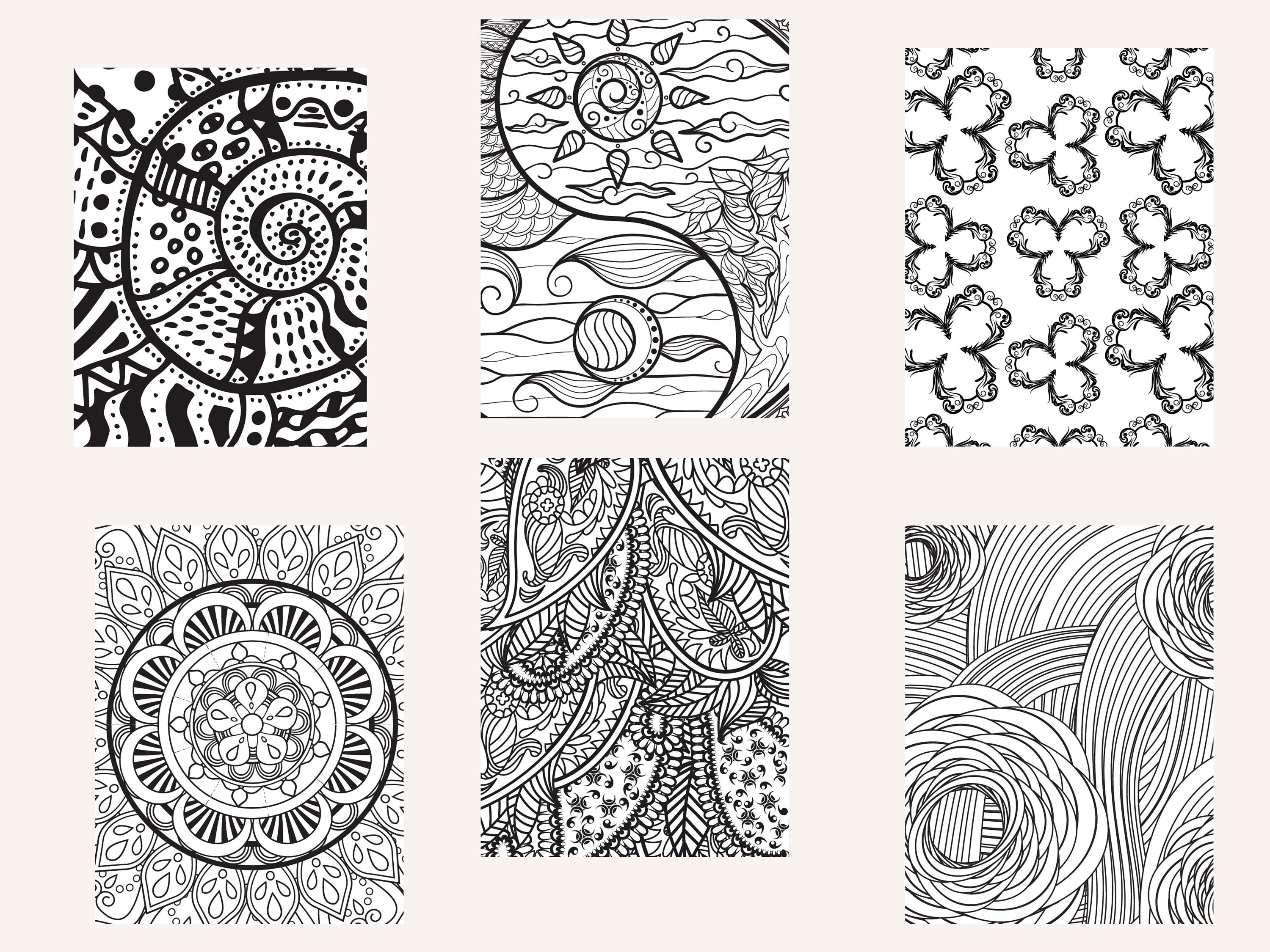 Digital Adult Coloring Book Pages | Printable Adult Coloring Book | 70 ...