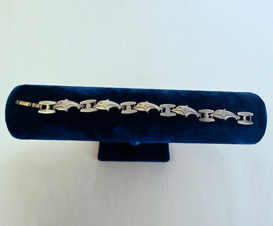 1980s Silver Dolphin Bracelet Post Modern Deco - Etsy