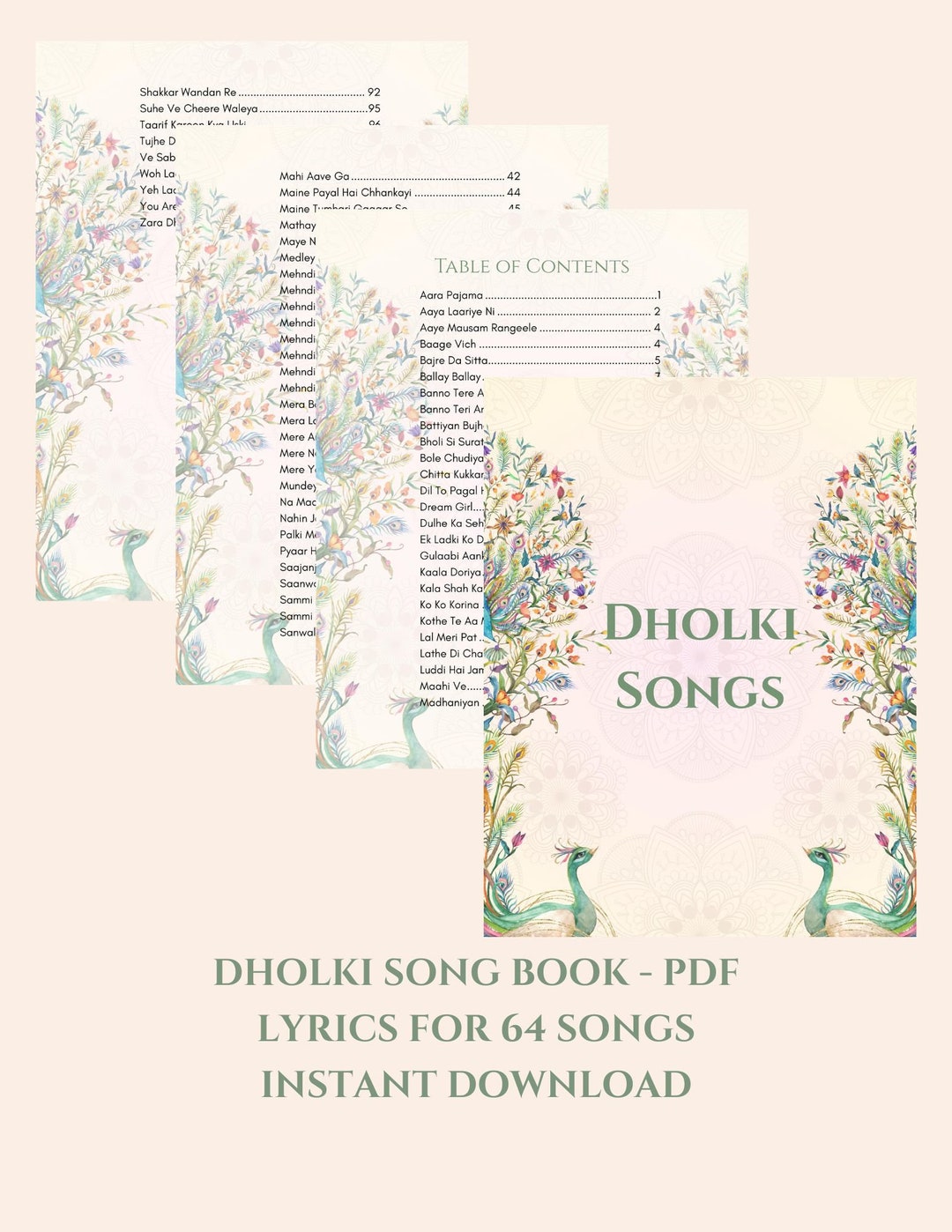 Mehndi Dholki Songs Book - No Customization - Etsy