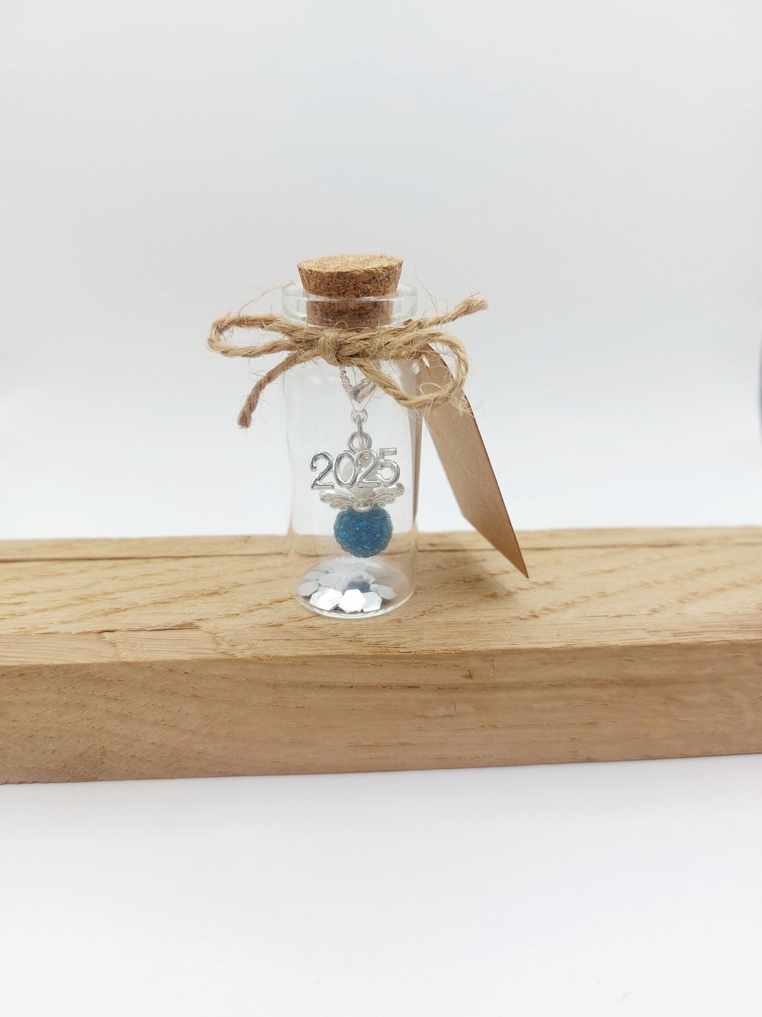 1 Sparkling Guardian Angel 2025 in a Glass With Glitter Lucky Charm New ...