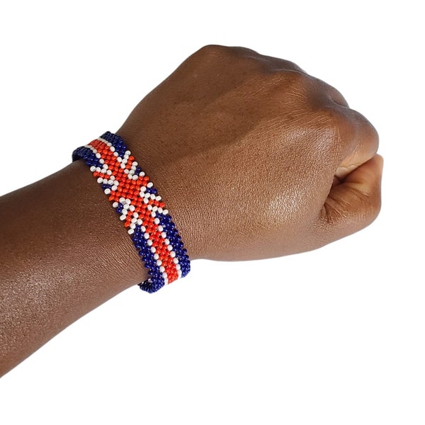 Beaded Bracelet Uk Flag - Etsy