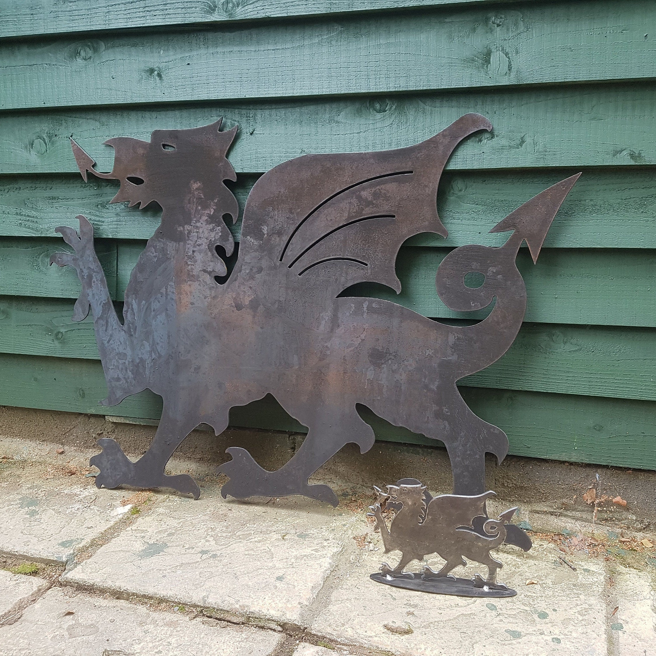 Very Large Metal Welsh Dragon Ready to Rust 42 Long | Etsy UK