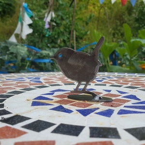 Metal Wren on Stand - 65x60mm - Garden Art - Made in Wales - Rusty ...