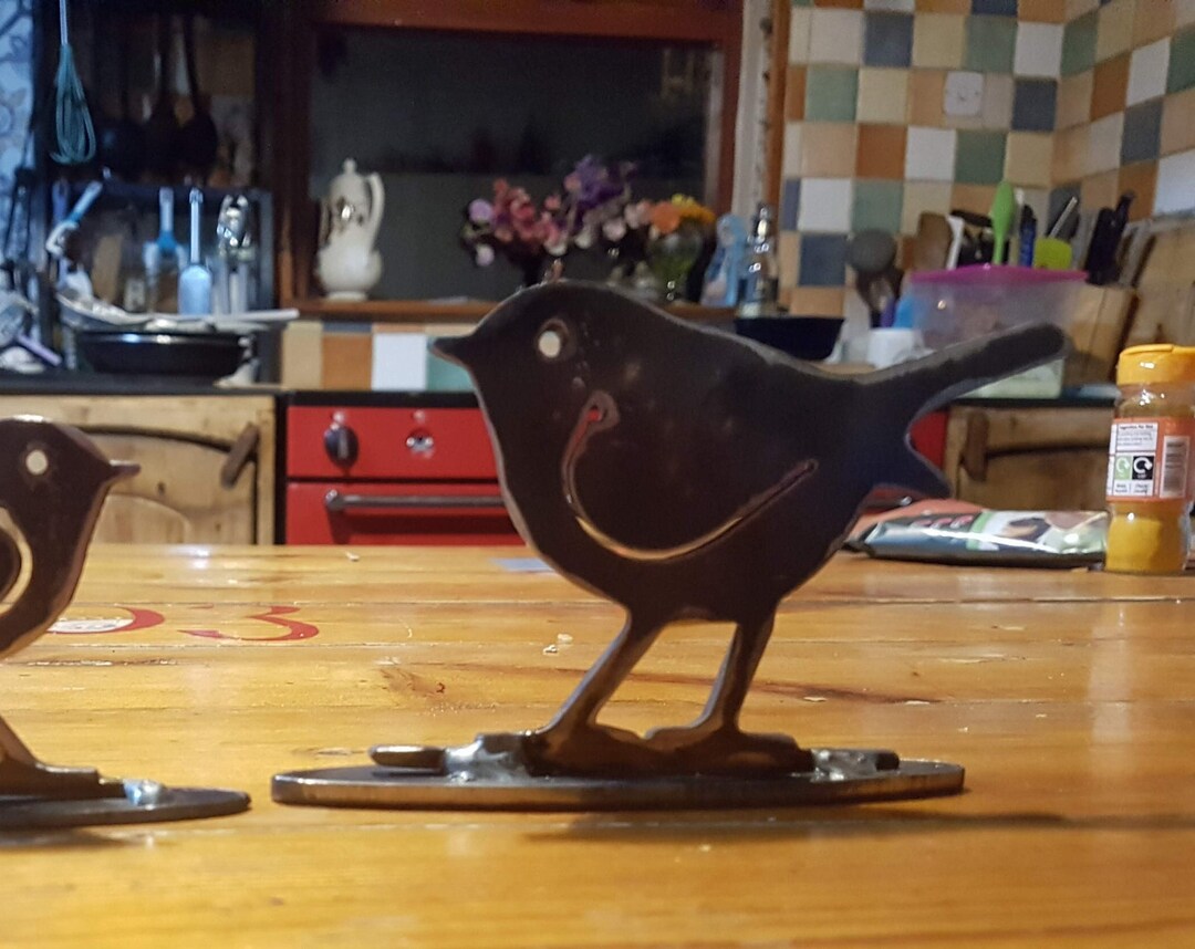 120x80mm Metal Robin on Stand- Garden Art- Made in Wales - Rusty Metal ...