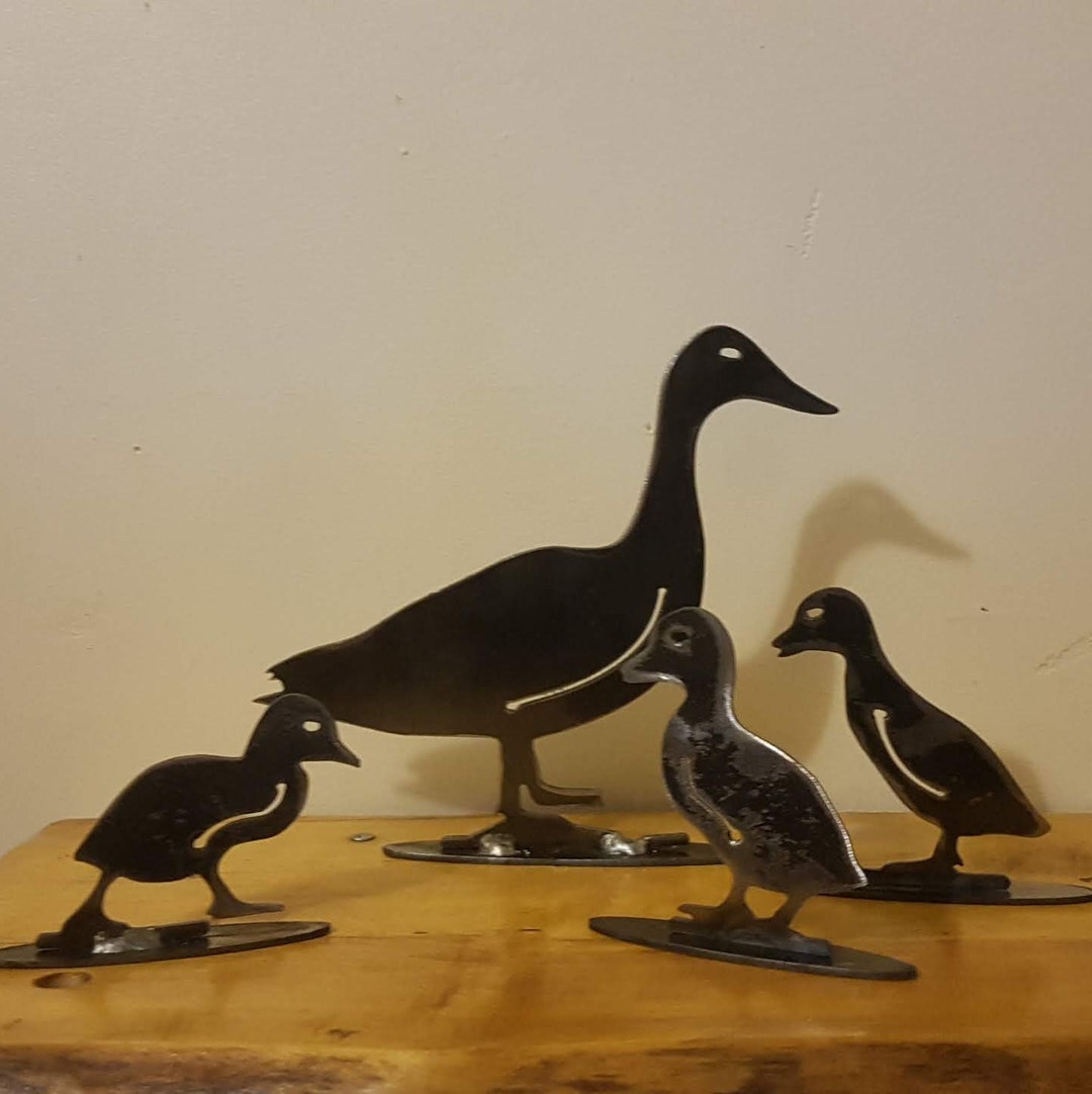 Metal Duckling on Stand - Garden Art- Made in Wales - Rusty Metal Art ...