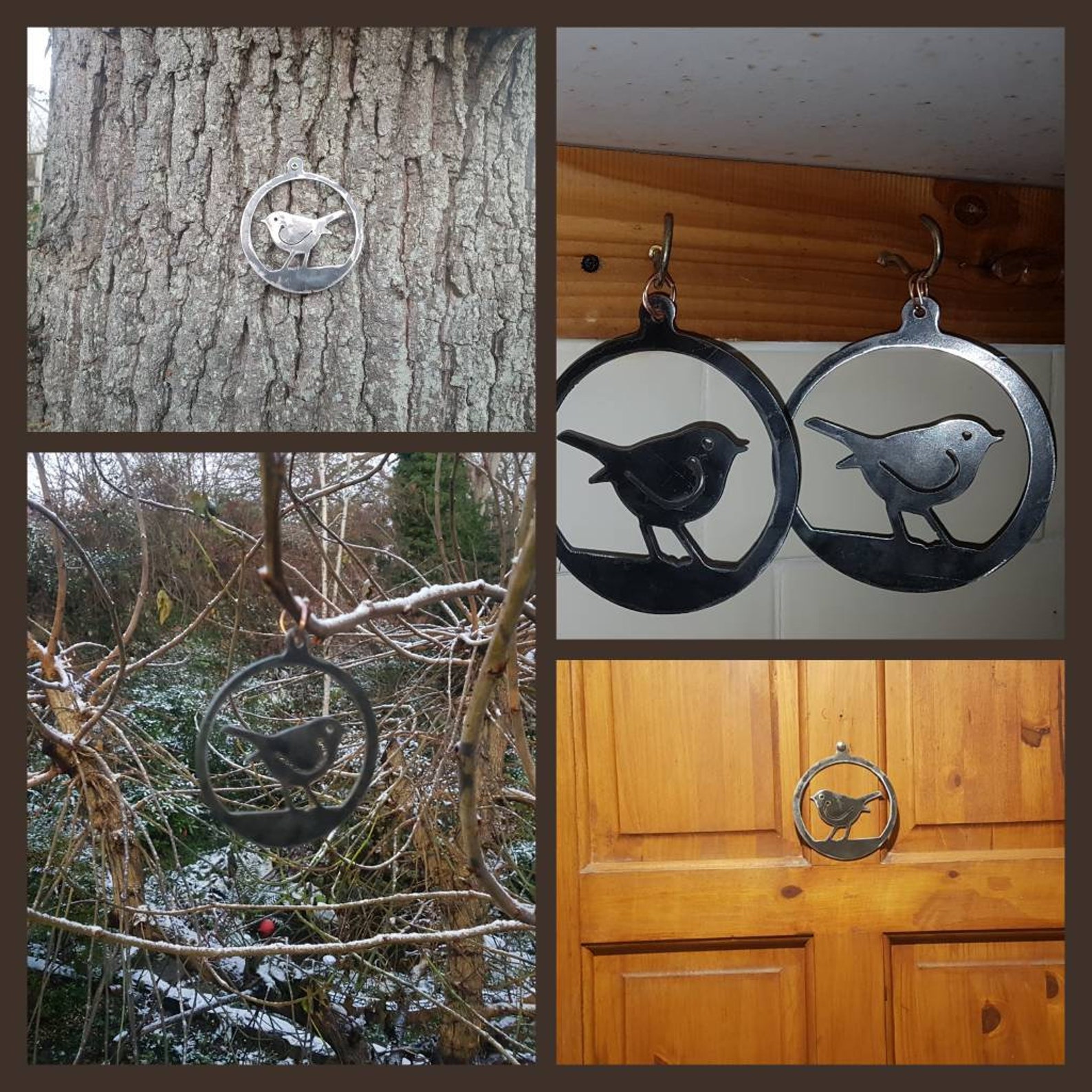 Metal Robin in a Disc Door Hanger Metal Garden Art Made - Etsy UK