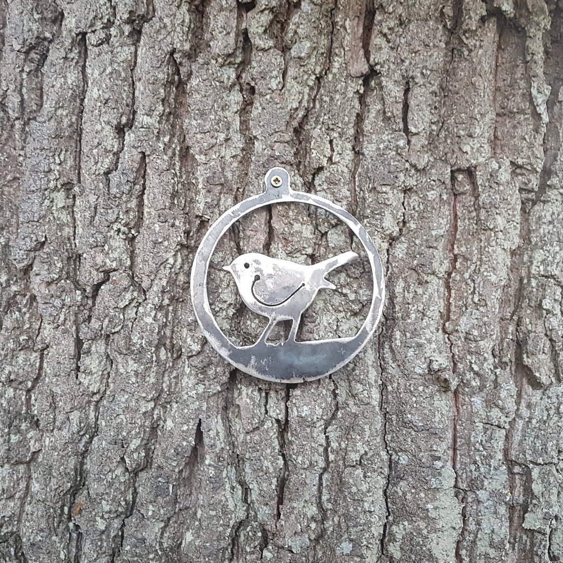 Metal Robin in a Disc Door Hanger Metal Garden Art Made | Etsy UK