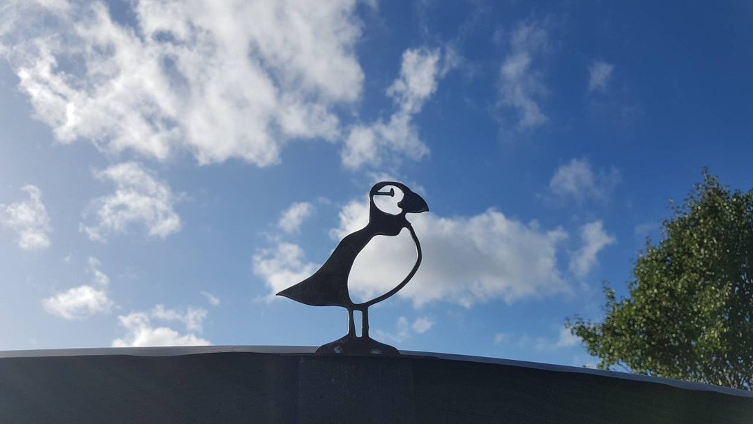 Metal Puffin on Stand - Garden Art- Made in Wales - Rusty Metal Art ...