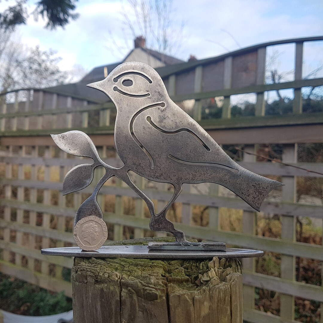 Bird on a Branch, Made in Wales, Ready to Rust Bird, Welsh Garden Gift ...