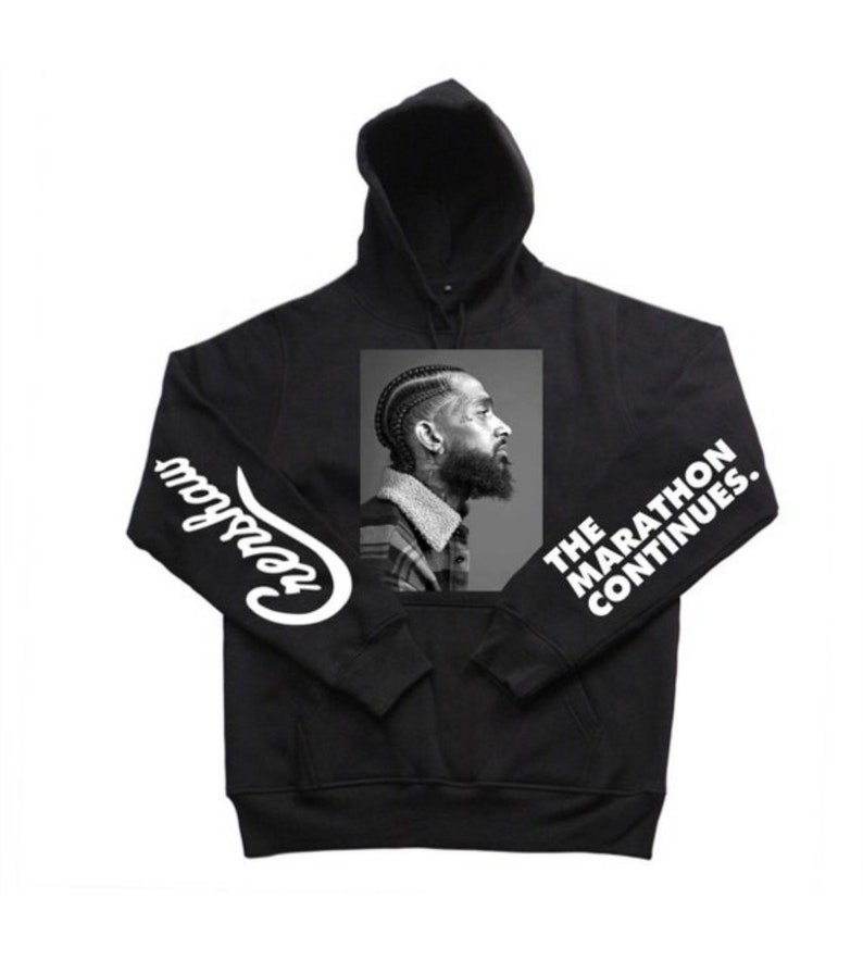 Nipsey Hussle Mens Hoodie Fan Made The Marathon Continues Crenshaw Love