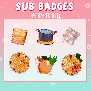 Twitch Sub Badges Ramen / Food Badges / Cute Badges / Studio - Etsy ...