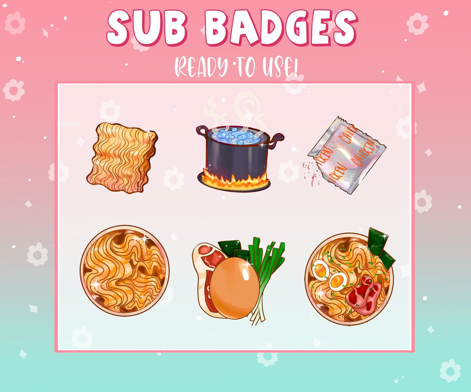 Twitch Sub Badges Ramen / Food Badges / Cute Badges / Studio Ghibli ...