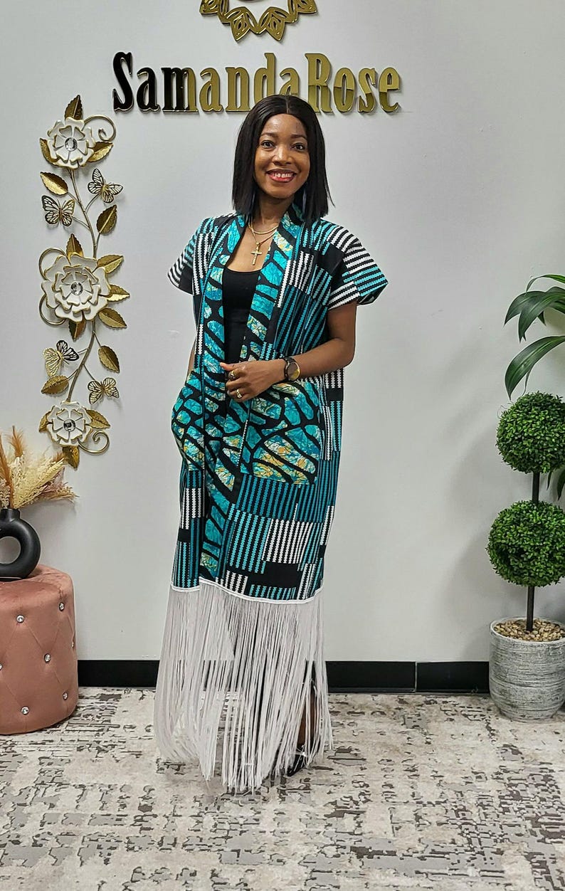 The Zaria Fringe Kimono - Etsy