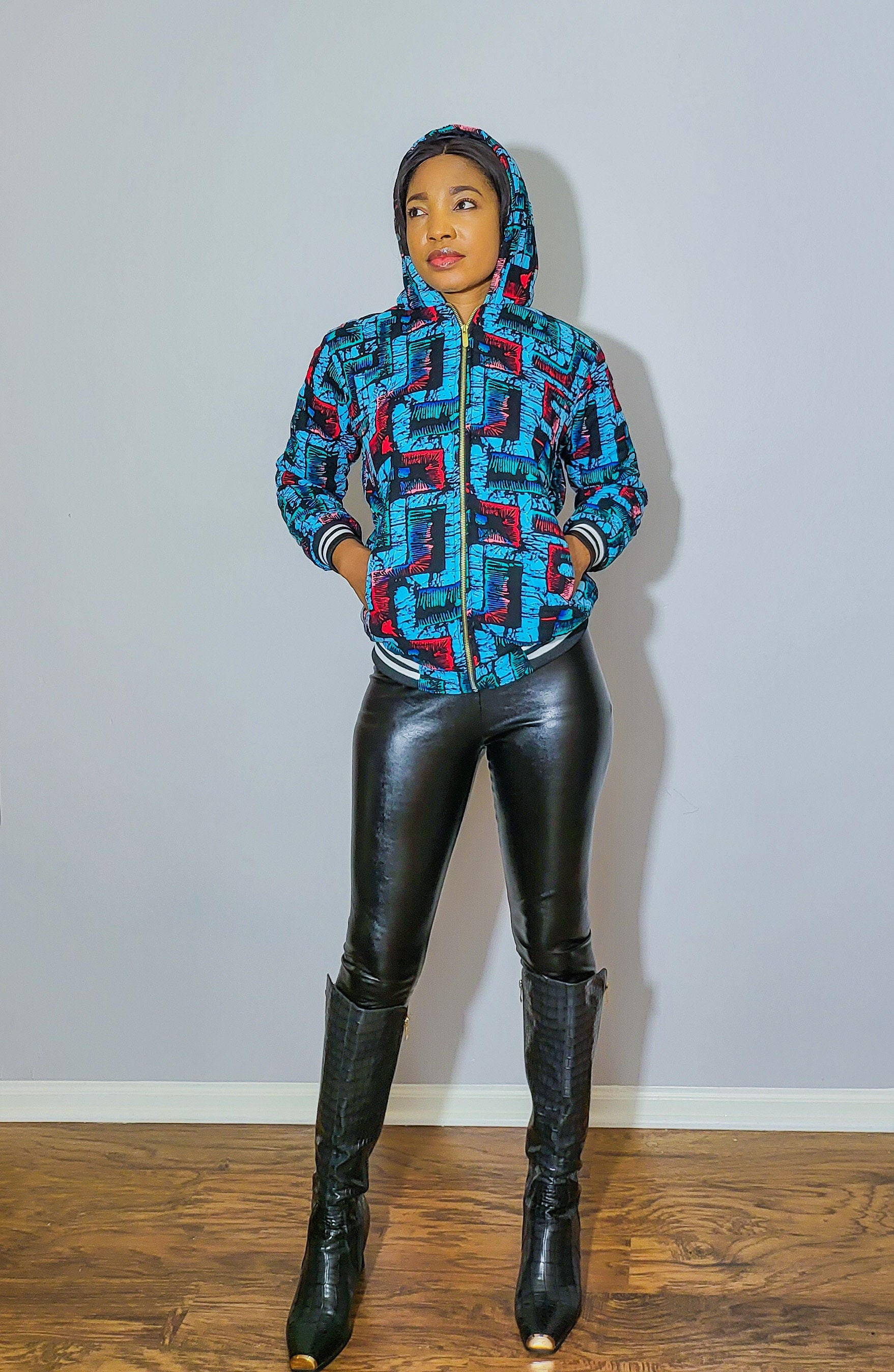 HOODIE BUMPER JACKET - Etsy