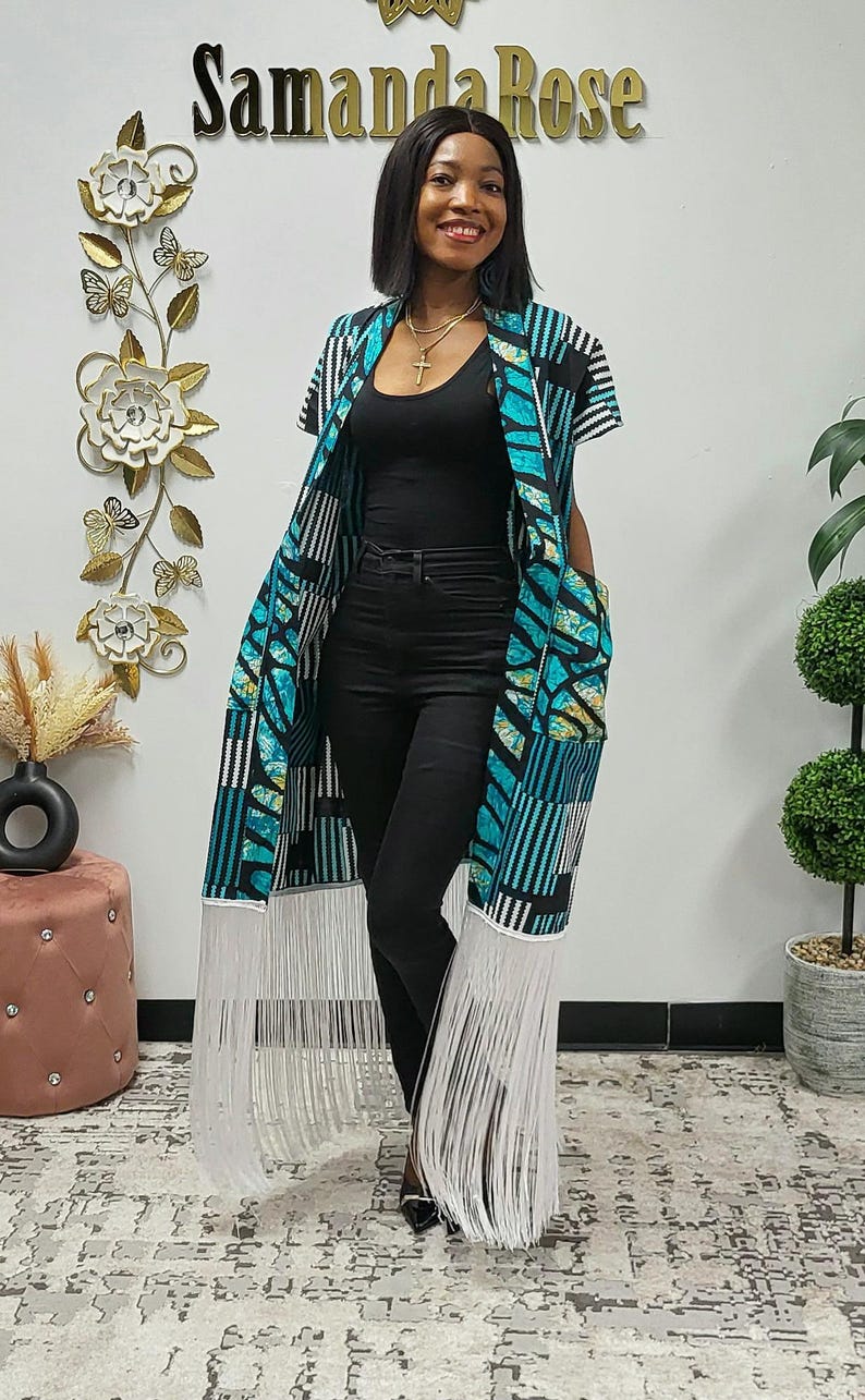The Zaria Fringe Kimono - Etsy