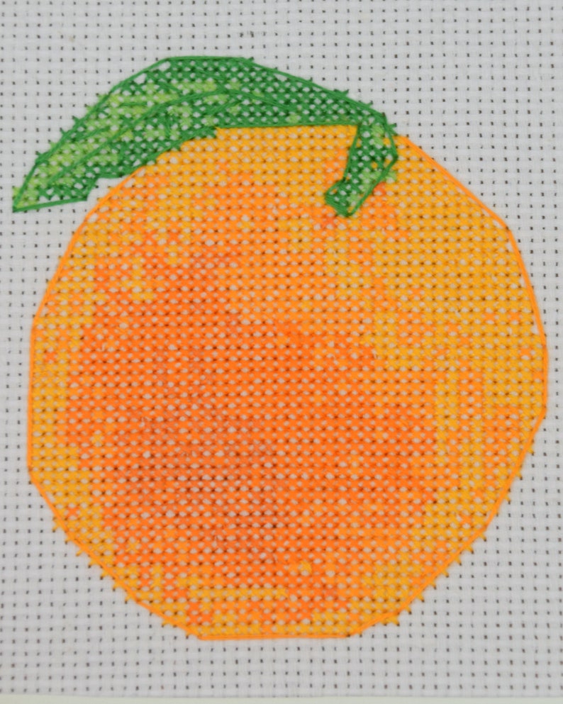 Vibrant Orange Cross Stitch PDF Pattern instant Digital - Etsy Australia