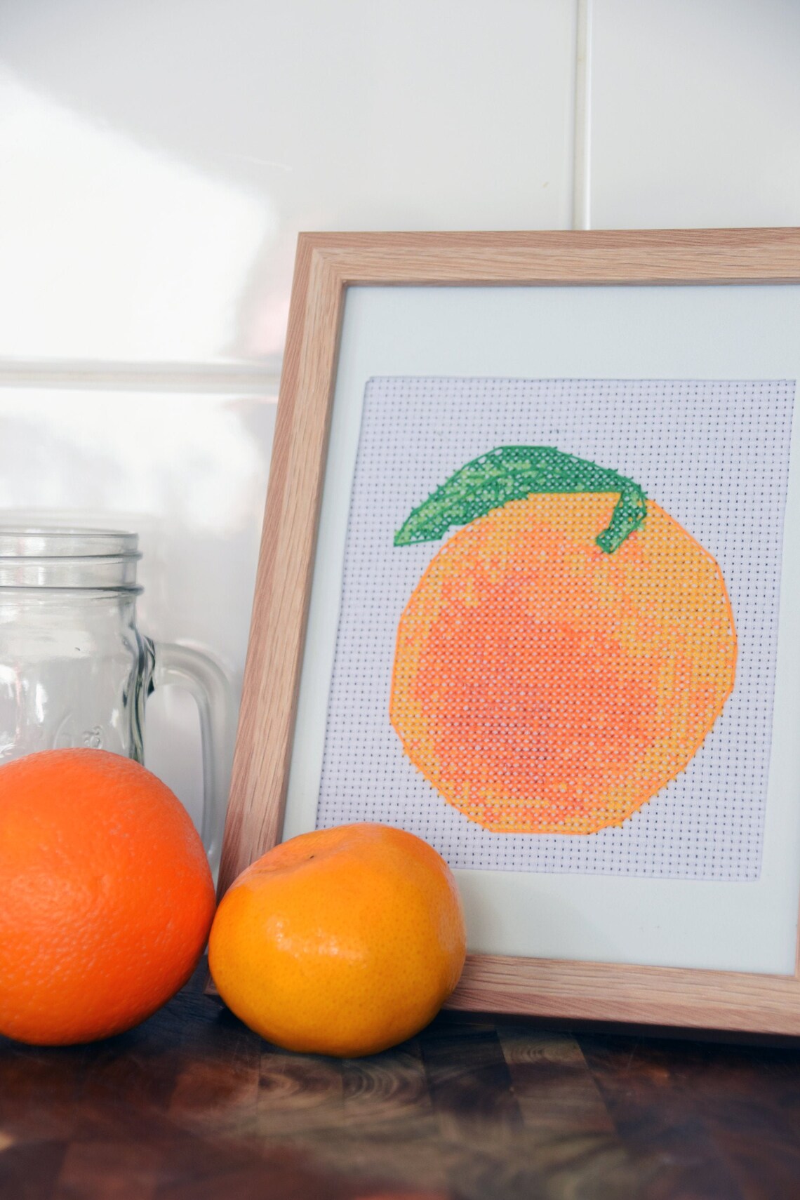 Vibrant Orange Cross Stitch PDF Pattern instant Digital Download - Etsy UK
