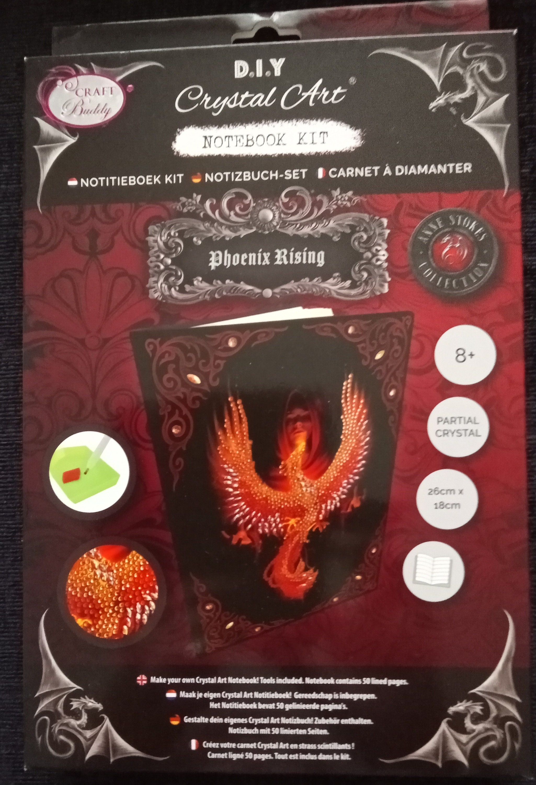 Crystal Art 3D Notebook Kit Phoenix Rising Anne Stokes - Etsy UK