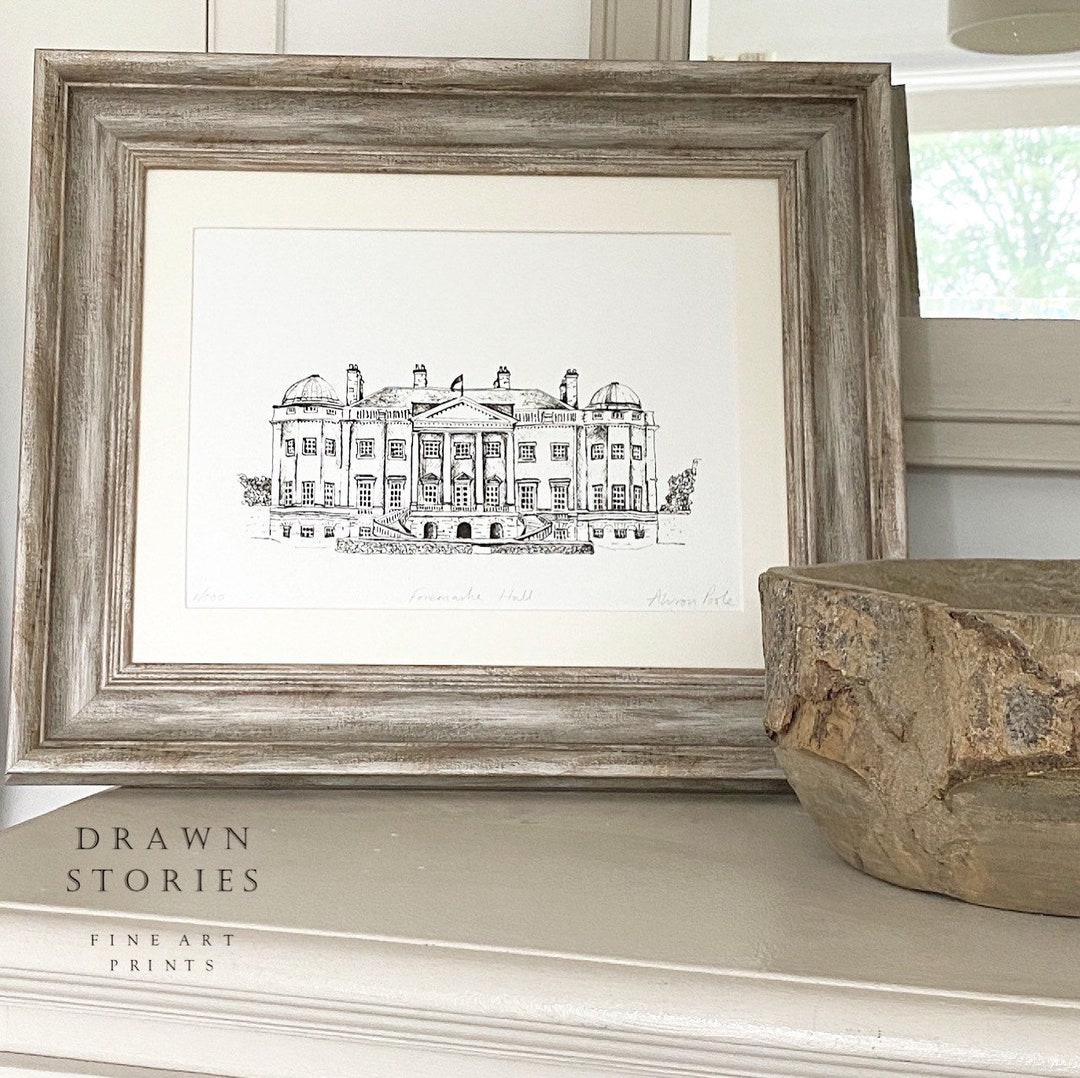 Foremarke Hall Derbyshire Limited Edition Giclée Print Pen and Ink ...