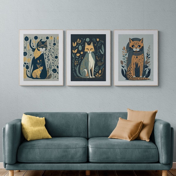 Triptych Animal Art - Etsy