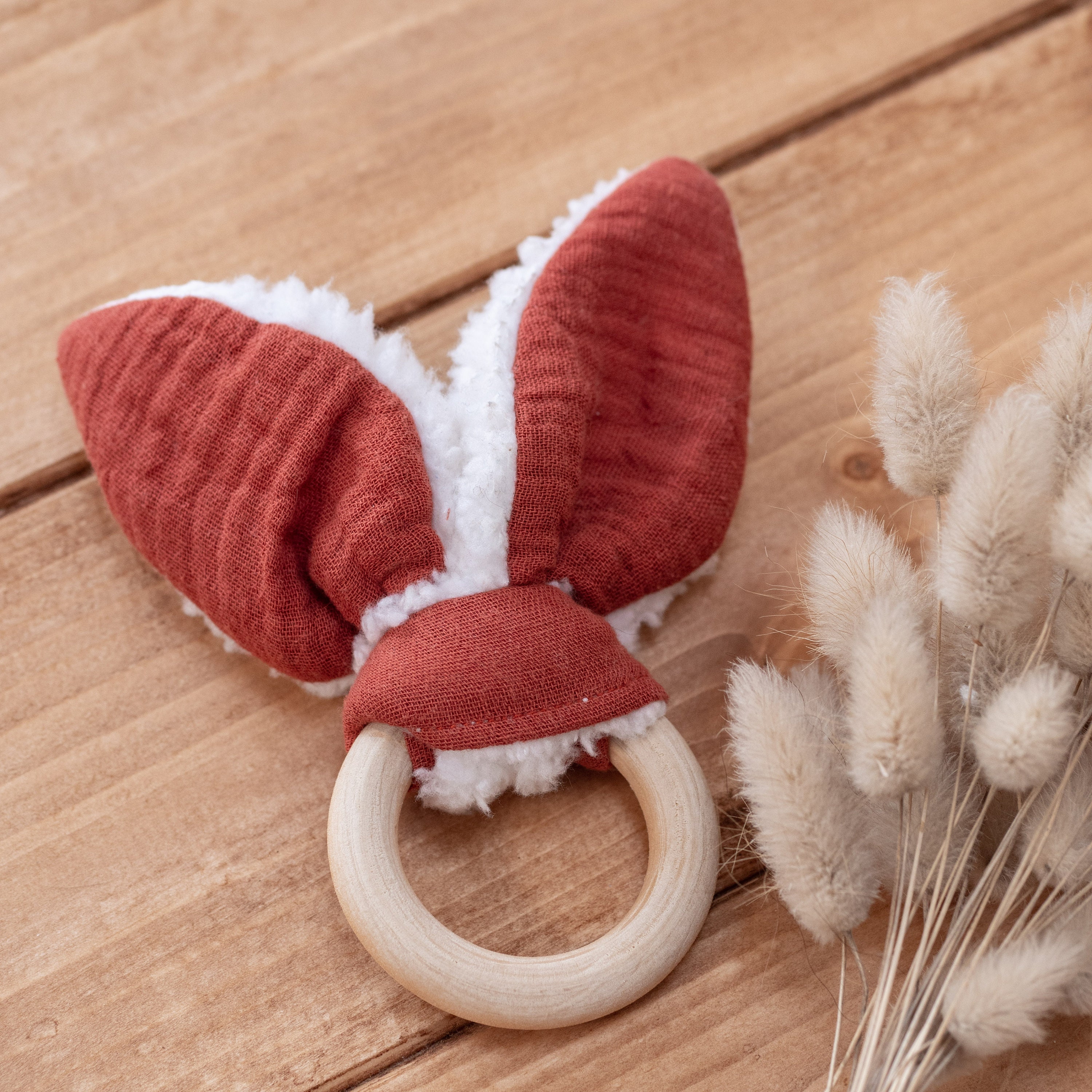 Rabbit Ears Rattle Teething Ring for Babies - Etsy UK