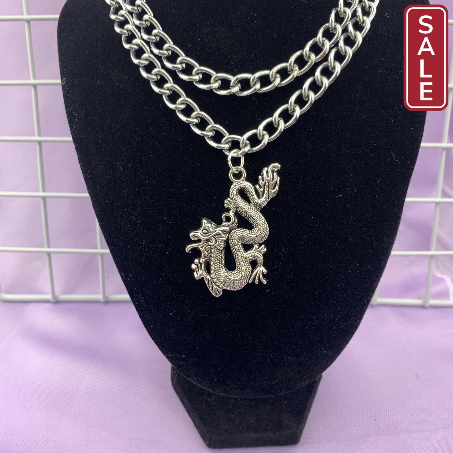 Sale Large Dragon Chain Necklace | Etsy